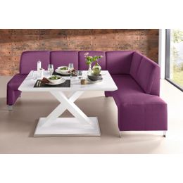 Essbank exxpo - SOFA FASHION "Intenso, viele Bezugsstoffe Cord, Struktur 244/157 cm (B/T)", pink (fuchsia), B:244cm H:91cm T:157cm, NaturLeder;Strukturstoff (Zusammensetzung: Polyester 100%);Luxus-Microfaser (Zusammensetzung: Aufgeflockte 100% Polyester Schicht mit Pr&auml;gung);Cord (Zusammensetzung: Polyester 100%), Sitzb&auml;nke, Essbank, hohe Bodenfreiheit, frei im Raum stellbar, hoher Sitzkomfort