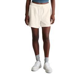 Marc O'Polo Shorts MARC O'POLO DENIM "aus Organic Cotton", Damen, Gr. L, Normalgr&ouml;&szlig;en, beige (silky wei&szlig;), Sweatware, Obermaterial: 100% Baumwolle, unifarben, regular fit kurz, Hosen Shorts