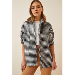 Happiness Istanbul Hemdjacke in Schwarz/ Wei&szlig; - 30% | Gr&ouml;&szlig;e 40 | Damenjacken