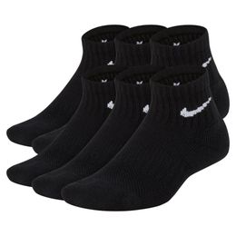 Sportsocken Nike "Y NK EVERYDY CUSH ANKL 6PR 108", M&auml;dchen, Gr. S (34/37), schwarz (schwarz, wei&szlig;), Obermaterial: 75% Baumwolle, 20% Polyester, 4% Nylon, 1% Elasthan, Socken Sportsocken, Junior-Socken