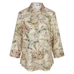 Peter Hahn - Bluse mit 3/4-Arm, beige, Gr. 48 / XL - Baumwolle