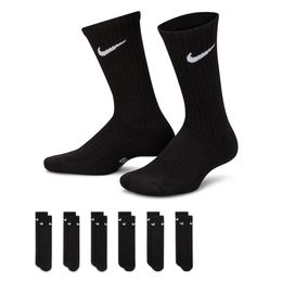 Funktionssocken Nike "Y NK EVERYDY CUSH CREW 6PR 108", M&auml;dchen, Gr. S (34/37), schwarz, wei&szlig;, Obermaterial: 73% Baumwolle, 23% Nylon, 3% Elasthan, 1% Polyester, Socken, Junior-Socken