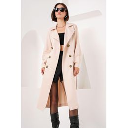Doppelt gef&uuml;tterter langer Trenchcoat