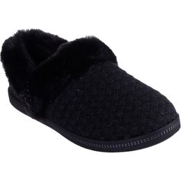 Skechers Gem&uuml;tliche Lagerfeuer Frostige Versprechen Polyester Damen Schwarze Hausschuhe