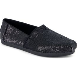 Toms Shoes TOMS Alpargata Pailletten Textil Damen Schwarze Espadrilles