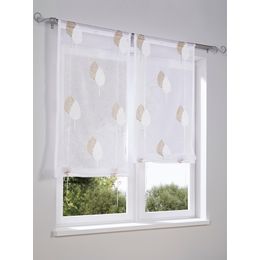 Raffrollo HEINE HOME Gr. 3, beige (sand), B:80cm H:140cm, Raffrollos
