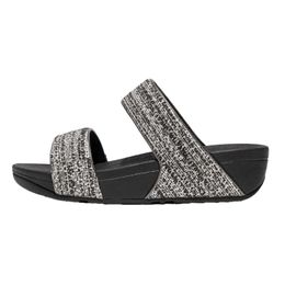 fitflop Fit Flop - Damen Badesandale "Lulu", Schimmer, Gewebe (Schwarz)