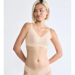 Bralette Sloggi "ZERO Microfibre 2.0", Damen, Gr. L, N-Gr, braun (walnuss), Obermaterial: 76% Polyamid, 24% Elasthan, unifarben, BHs Bralette, nahtlos, herausnehmbare Einlagen, mittlerer Halt, Microfaser