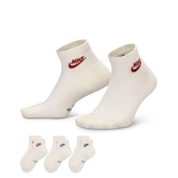 Sportsocken Nike "U NK ED ELVD ANK 3P FUTRA -144", Damen, Gr. L (42/45), multi, color, Obermaterial: 69% Baumwolle, 29% Polyester, 2% Elasthan, Socken Sportsocken, f&uuml;r Erwachsene, Everyday Essential Socken, leichte, vielseitige Socken
