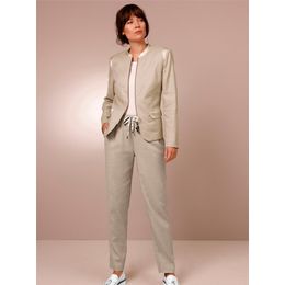 Jackenblazer CREATION L PREMIUM "Leinen-Viskose-Blazer", Damen, Gr. 50, beige, 55% Leinen, 42% Viskose, 3% Elasthan, Blazer