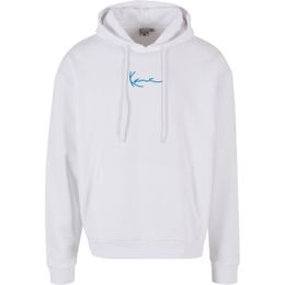 Kapuzensweatshirt Karl Kani "Karl Kani Herren Karl Kani Small Signature Blue Logo Hoodie", Herren, Gr. S, wei&szlig;, 100% Baumwolle, Sweatshirts