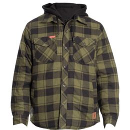 Hard Yakka gesteppte Flanelljacke Herren gr&uuml;ne Hemdjacke