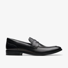 Clarks Brandon Schritt Schwarze Lederschuhe
