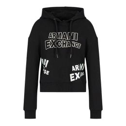 Armani Exchange - Kapuzenpullover f&uuml;r Damen, Zum &Uuml;berziehen (Schwarz)