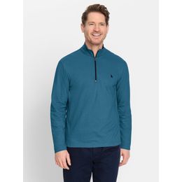 Langarmshirt Catamaran "Langarm-Shirt", Herren, Gr. 44/46, blau (topas), 100% Baumwolle, unifarben, Shirts Langarmshirt
