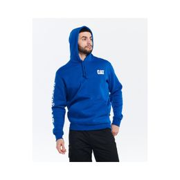 Caterpillar Markenbanner Baumwoll-Herren Kapuzenpullover Blau