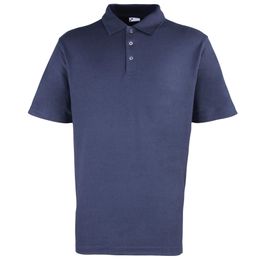 Premier Mens Stud Heavyweight Plain Pique Polo Shirt (Marine)