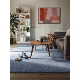 benuta Nest Waschbarer Hochflor Shaggyteppich Melvin Hellblau 120x170 cm - Hochflor Teppich f&uuml;r Wohnzimmer