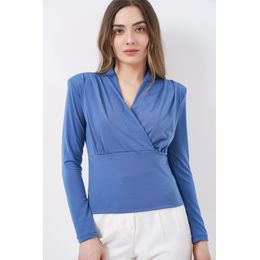 V-Ausschnitt Drapierte Bluse