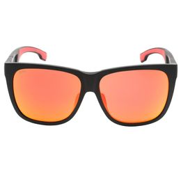HUGO BOSS rote Sonnenbrille mit mehrschichtigen Gl&auml;sern in Schwarz