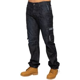 Enzo | Herren Combat Denim Jeans - Dunkelblau