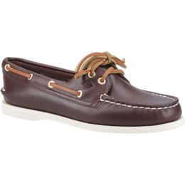 Sperry Authentische 2-Augen-Leder Herren Braune Bootsschuhe