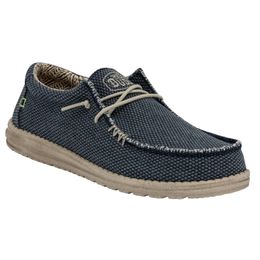 HEYDUDE Wally Geflochtene Polyester Herren Slipper Blau Nacht