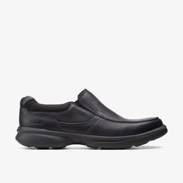 Clarks Bradley Freie schwarze genarbte Lederschuhe