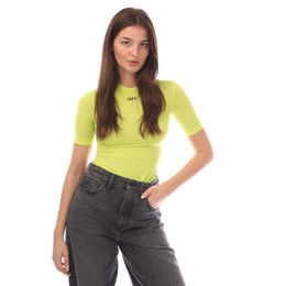 Off White - "Off Stamp Sec Skin" T-Shirt Rundhalsausschnitt f&uuml;r Damen (Gelb)