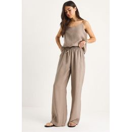 &Auml;rmelloses Top und weite Hosen Set