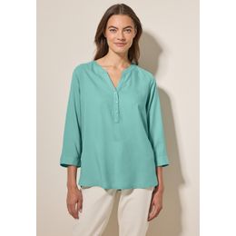 Shirtbluse Cecil, Damen, Gr. L (42), gr&uuml;n (adriatic gr&uuml;n), Stoff, 100% Viskose, unifarben, normal normal, Rundhals, B&uuml;ndchen, Blusen, aus softer Viskose