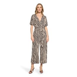 Overall Betty Barclay "Damen mit Eingrifftaschen", Damen, Gr. 36, Normalgr&ouml;&szlig;en, schwarz, beige, Obermaterial: 95% Viskose, 5% Elasthan, figurumspielend, V-Ausschnitt, Overalls Overall