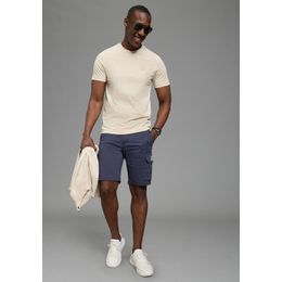 Rundhalsshirt DELMAO, Herren, Gr. 4XL (68/70), beige, Single Jersey, Obermaterial: 100% Baumwolle, unifarben, Basic, regular fit, Rundhals, Shirts Rundhalsshirt, Kurzarm, Regular Fit, basic, aus 100% Baumwolle, Topseller
