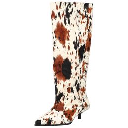 Stiefel Inuovo "Inuovo Stiefel Leder", Damen, Gr. 37, wei&szlig;, braun, Leder, Schuhe Stiefel