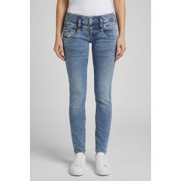 Slim-fit-Jeans Herrlicher "Pitch Slim Denim", Damen, Gr. 32, L&auml;nge 32, after rain, Denim/Jeans, Obermaterial: 78% Baumwolle, 19% Polyester, 3% Elasthan, slim fit lang, Jeans Slim-fit-Jeans, aus Stretch-Denim