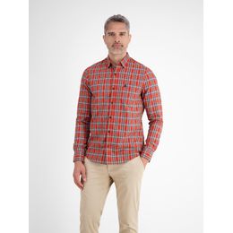 Karohemd Lerros, Herren, Gr. XXL, N-Gr, wei&szlig; (broken wei&szlig;), Web, Obermaterial: 100% Baumwolle, kariert, normal h&uuml;ftbedeckend, Rundhals, 2-Knopf-Manschette, Hemden Karohemd, langarm, mit Button-Down-Kragen