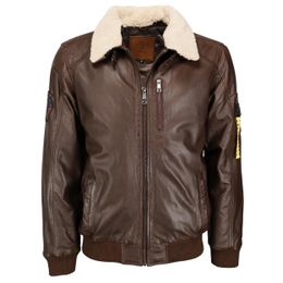 Lederjacke Top Gun "TG20193144", Herren, Gr. 48, braun, Obermaterial: 100% Leder, Lamm. Futter: 100% Polyester. &Auml;rmelfutter: 100% Polyester . Strick: 90% Polyester, 10% Elasthan, Jacken