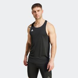 Lauftop adidas Performance "ADIZERO E SNGLT", Herren, Gr. S, schwarz, Obermaterial: 100% Polyester, Rundhals, Tops