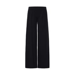 Loungehose oxmo "Loungehose OXNTanja Pleated", Damen, Gr. L, N-Gr, schwarz (meteorite), Obermaterial: 71% Polyester PES. 26% Viskose CV. 3% Elasthan EL., Hosen Loungehose