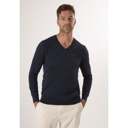 V-Ausschnitt-Pullover FELIX HARDY "Pullover mit V-Ausschnitt", Herren, Gr. XXL, navy, 100% Baumwolle, Pullover