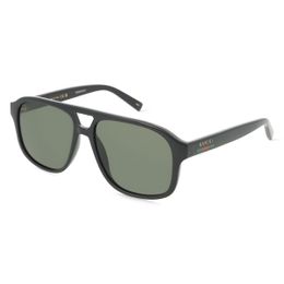 Gucci GG1856S | Herren-Sonnenbrille | Fassung: Vollrand, Pilot, Kunststoff, Schwarz | Glasfarbe: Grau