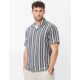 Kurzarmhemd Brax "Style LEO", Herren, Gr. L, Normalgr&ouml;&szlig;en, navy, Web, 100% Baumwolle, Hemden