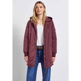 Blouson Street One, Damen, Gr. 34, light mahagony rot, Stoff, Obermaterial: 55% Polyester, 45% Polyamid. Futter: 100% Polyester, unifarben, normal h&uuml;ftbedeckend, ohne Ausschnitt, angesetztes B&uuml;ndchen, Jacken Blouson, mit Kapuze mit Tunnelzugband