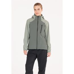 Outdoorjacke WEATHER REPORT "CAMELIA W-PRO15000", Damen, Gr. 36, grau (grau, gr&uuml;n), 94% Polyester, 6% Elasthan, bedruckt, mehrfarbig, normal, ohne Ausschnitt, Jacken Outdoorjacke, mit wasserdichter Beschichtung
