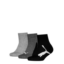 Kurzsocken Puma "Puma KIDS BWT QUARTER 3P", Damen, Gr. 27-30, schwarz, Obermaterial: 68% Baumwolle, 15% Polyamid, 15% Polyester, 2% Elasthan, unifarben, Socken, mit verst&auml;rkter Zehenkonstruktion