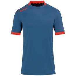 T-Shirt Kempa "Shirt PLAYER TRIKOT Kids", M&auml;dchen, Gr. 116, schwarz (ice grau, fluo rot), Obermaterial: 100% Polyester PES., Shirts T-Shirt