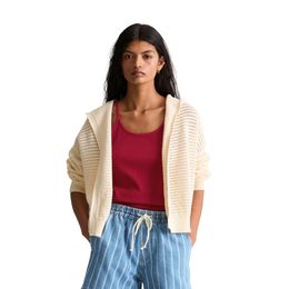 Marc O'Polo Cardigan MARC O'POLO DENIM "aus Organic Cotton", Damen, Gr. L, creamy wei&szlig;, Obermaterial: 100% Baumwolle, unifarben, loose fit, Rippb&uuml;ndchen, Strickjacken