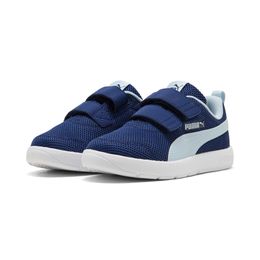 Sneaker Puma "COURTFLEX V3 MESH PS", M&auml;dchen, Gr. 35, blau jewel, lucite, Textil, Schuhe Sneaker, leichte profilierte Sohle, flexible Sohlenrillen, federleicht