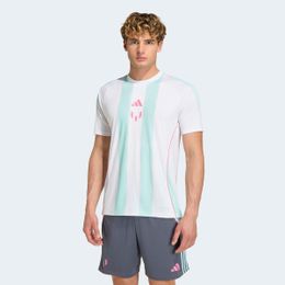 Fu&szlig;balltrikot adidas Performance "MESSI TR JSY", Herren, Gr. XXL, wei&szlig;, semi flash aqua, Obermaterial: 100% Polyester, Rundhals, Trikots Fu&szlig;balltrikot