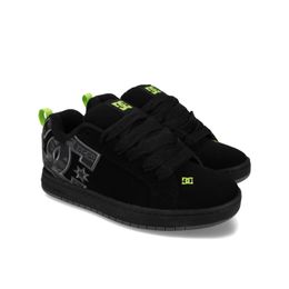 Schn&uuml;rschuh DC Shoes "Court Graffik", Damen, Gr. 10 (43), schwarz, grau, lime, Obermaterial:Obermaterial: Leder (Kuh) / Futter: Textil / Au&szlig;ensohle: Gummi;, Schuhe Schn&uuml;rschuh